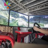 China 360 Degree VR Car Racing Simulator 3 Screen 6 DOF Arcade Game Machine L2360mm for sale