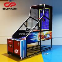 China Coin Operated Arcade Basketball Hoop Machine 70x125x213cm LED Screen Shooting Game for sale