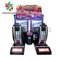 China EU Plug Coin Operated Double Car Racing Driving Simulator Game Machine 70x125x213cm for sale