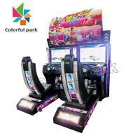 China EU Plug Coin Operated Double Car Racing Driving Simulator Game Machine 70x125x213cm for sale