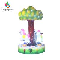 China Customized Fiberglass Carousel Mini Merry Go Round 3 Players 120kg Capacity Coin Operated Game Machine for sale