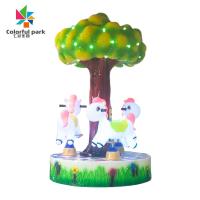 China Customized Fiberglass Carousel Mini Merry Go Round 3 Players 120kg Capacity Coin Operated Game Machine for sale