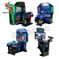 China Coin Operated Dinosaur Shooting Arcade Game Machine 167x60x125cm with LED Lighting for sale