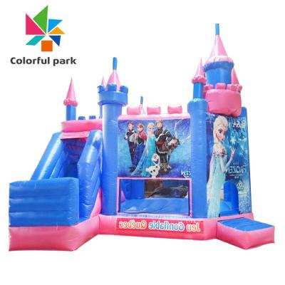 China Commercial Inflatable Slide Bouncer Castle for Kids 3+ Years 0.55mm PVC for sale