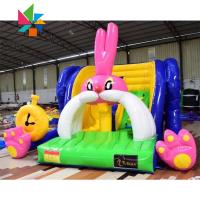 China Commercial Inflatable Slide Bouncer Castle for Kids 3+ Years 0.55mm PVC for sale