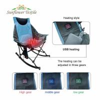 China 600D Oxford Cloth Folding Heated Camping Chair 50x88x115cm with 3-Gear Heating for sale