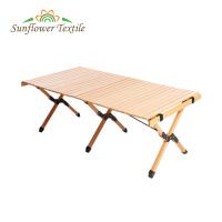 China Wood Portable Folding Camping Table Egg Roll For Picnic Detachable for sale