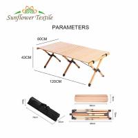 China Wood Portable Folding Camping Table Egg Roll For Picnic Detachable for sale