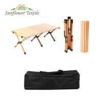 China Wood Portable Folding Camping Table Egg Roll For Picnic Detachable for sale
