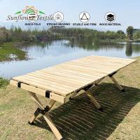 China Wood Portable Folding Camping Table Egg Roll For Picnic Detachable for sale