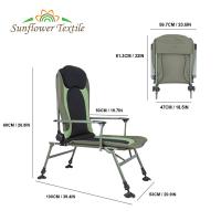China SUNFLOWER 53x100x68cm Outdoor Foldable Fishing Chair 8kg Heavy Duty Steel Frame for sale