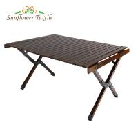China Wooden Picnic Table Outdoor Camping Roll Up Table 65x45x33cm Foldable Portable for sale