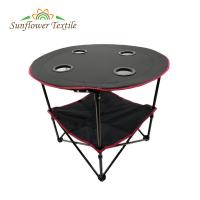 China 70x70x60cm Oxford Custom Color Outdoor Foldable Camping Picnic Table with Mesh Cup Holders for sale