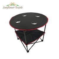China 70x70x60cm Oxford Custom Color Outdoor Foldable Camping Picnic Table with Mesh Cup Holders for sale