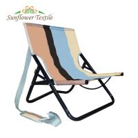 China Oxford Cloth Stripe Low Folding Beach Chair 44.5x48x55.5cm Lightweight 2.6kg for sale