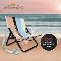 China Oxford Cloth Stripe Low Folding Beach Chair 44.5x48x55.5cm Lightweight 2.6kg for sale