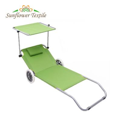 China 147x52x24cm Oxford Custom Color Folding Beach Chair with Wheels and Umbrella for sale