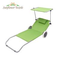 China 147x52x24cm Oxford Custom Color Folding Beach Chair with Wheels and Umbrella for sale