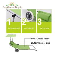 China 147x52x24cm Oxford Custom Color Folding Beach Chair with Wheels and Umbrella for sale
