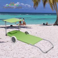 China 147x52x24cm Oxford Custom Color Folding Beach Chair with Wheels and Umbrella for sale