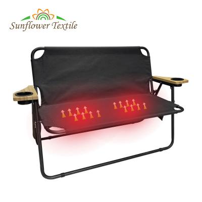 China 200kg Capacity Heated Folding Double Seat Chair 100x40.5x74cm Waterproof Oxford Cloth for sale