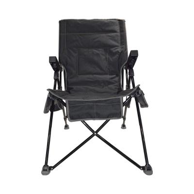 China Luxury Folding Camping Chair with Cooler Bag Hard Arm High Back 150kg Capacity 52x52x98cm for sale
