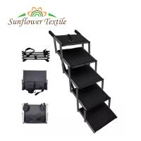 China Folding Portable Aluminum Dog Stairs 5 Steps 200 lbs Capacity Pet Ramp for Car SUV for sale