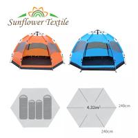 China 7.3sqm 270x270x155cm Oxford Waterproof Camping Tent 1000-1500mm Automatic Pop Up for sale
