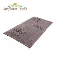 China Customized Non-Slip Chenille Dog Mat 1860GSM Super Absorbent Machine Washable Pet Bed for sale