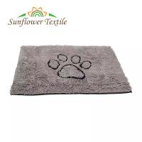 China Customized Non-Slip Chenille Dog Mat 1860GSM Super Absorbent Machine Washable Pet Bed for sale