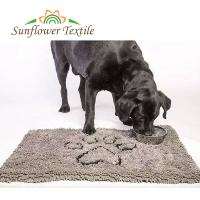 China Customized Non-Slip Chenille Dog Mat 1860GSM Super Absorbent Machine Washable Pet Bed for sale
