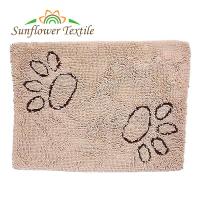 China Customized Non-Slip Chenille Dog Mat 1860GSM Super Absorbent Machine Washable Pet Bed for sale