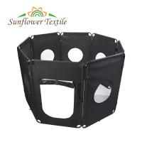 China 600D Oxford Folding Pet Playpen 8 Mesh Windows Portable Dog Fence 6mm Iron Frame for sale