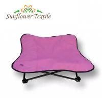 China 90x90x20cm Outdoor Pet Gear 600D PVC Oxford Elevated Folding Metal Dog Cot for sale