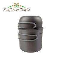 China Titanium Outdoor Camping Pot And Pans Set 2PCS Camping Cookware for sale