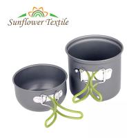 China Titanium Outdoor Camping Pot And Pans Set 2PCS Camping Cookware for sale