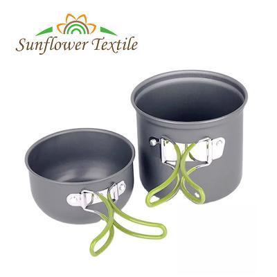 China Titanium Outdoor Camping Pot And Pans Set 2PCS Camping Cookware for sale