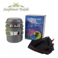 China Titanium Outdoor Camping Pot And Pans Set 2PCS Camping Cookware for sale