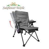 China Portable Folding Camping Chair Oxford Cloth 200 lbs Capacity 3 Position Adjustable with Armrest for sale