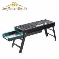 China Cold Rolled Iron Portable Folding Charcoal Barbecue Grill 60x22.5x33cm Custom Color Camping Cookware for sale