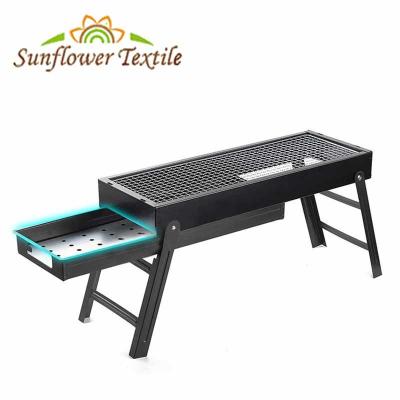 China Cold Rolled Iron Portable Folding Charcoal Barbecue Grill 60x22.5x33cm Custom Color Camping Cookware for sale