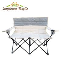 China 110x57x87cm 600D Polyester Fabric Double Camping Chair Outdoor Folding Chair 120-150kg Capacity for sale