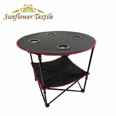 China Folding Camping Table with 4 Mesh Cup Holders Polyester Metal Frame 4.8kg for sale
