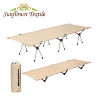 China 190x65x38cm 600D Cationic Oxford Foldable Camping Bed Outdoor Military Folding Cot for sale