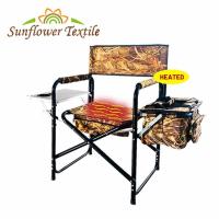 China Outdoor Folding Heated Camping Chair with USB Charging and 3-Heat Settings 225 lb Capacity for sale