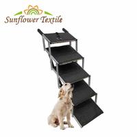 China Aluminum Folding Pet Dog Ramp Stairs for Car 5 Steps 150-200 lbs Lightweight Portable for sale