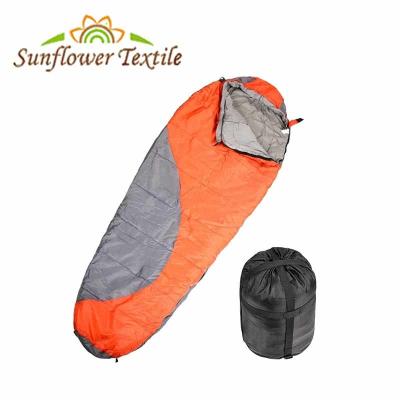 China Orange Foldable Sleeping Bed 210 T Grid Cloth Pongee Fabric Outdoor for sale
