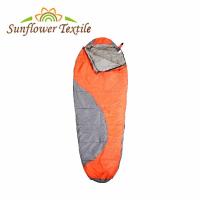 China Orange Foldable Sleeping Bed 210 T Grid Cloth Pongee Fabric Outdoor for sale