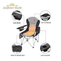 China Oxford Cloth Heated Folding Camping Chair 160kg Capacity Graphene 3 Temperature Settings for sale