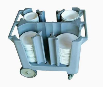 China Custom Rotational Molding Dish Cart with Chemical Resistance 5 Inch Casters for sale